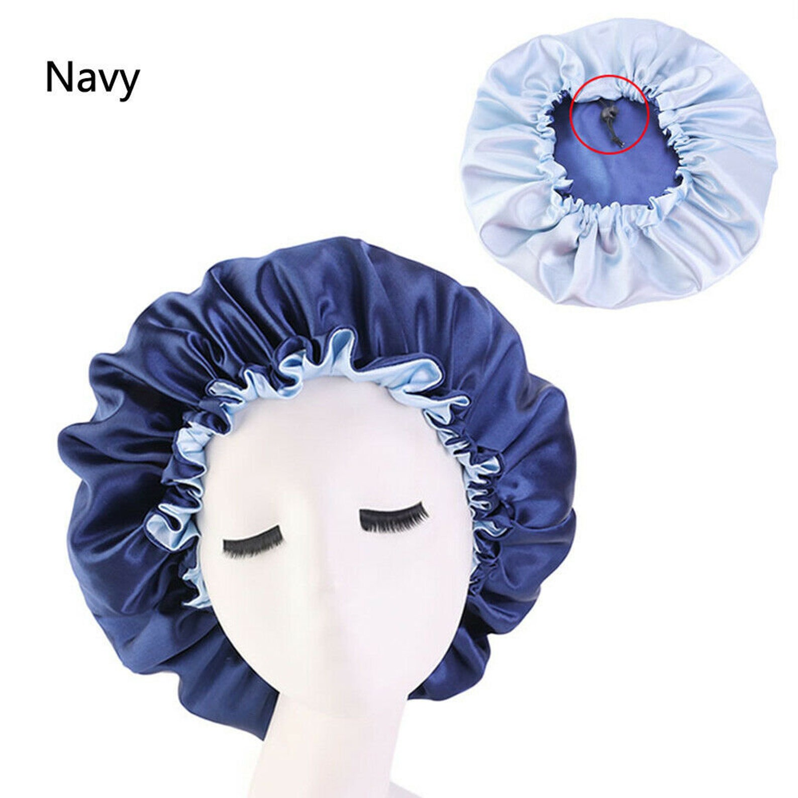 Silk Satin Sleep Cap Adjustable Elastic Drawstring Silk Bonnet for Your ...