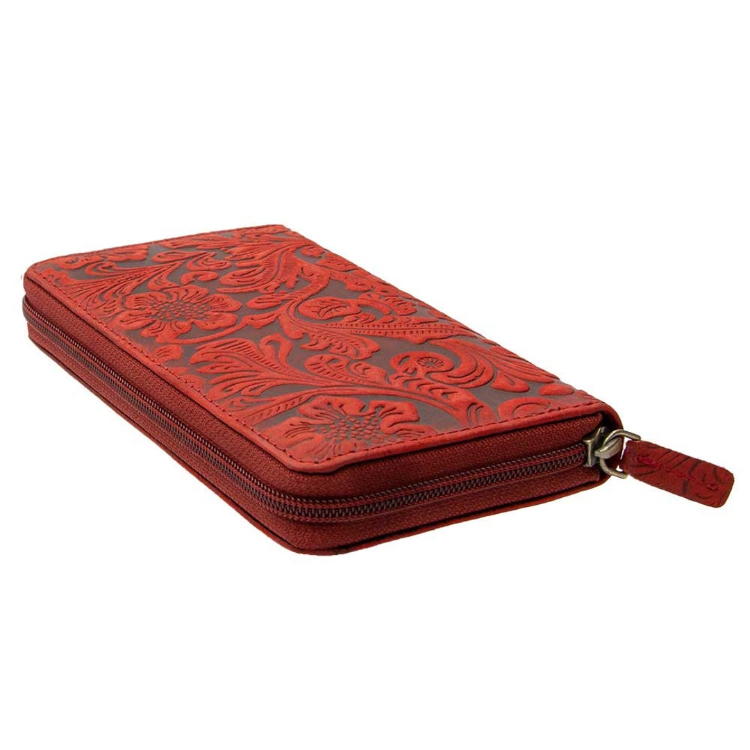 Compact Zip Wallet Made of Rfid-protected Genuine Buffalo Leather With ...