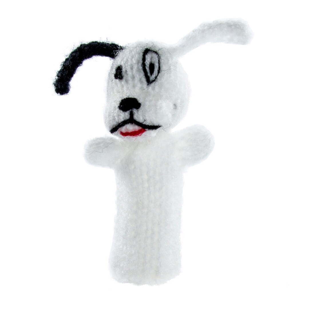 White Dog Finger Puppet Puppet Theater for Playing and Learning From ...