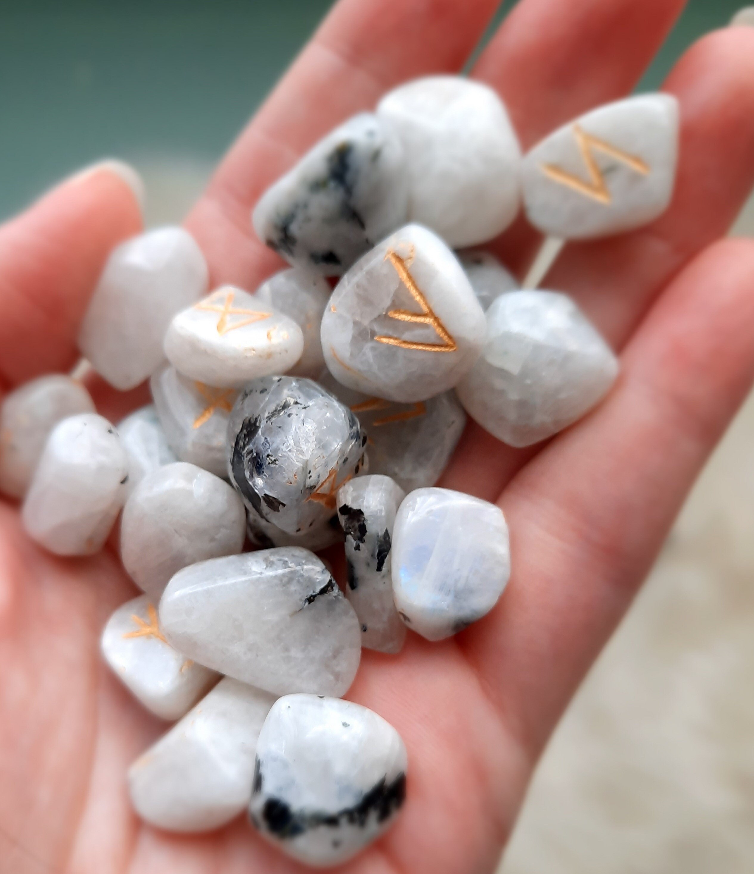 Rainbow Moonstone Runes Set Rainbow Moonstone Runes | Etsy