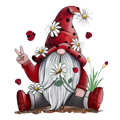 Gnome Peace Sign Red Vinyl Sticker - Etsy