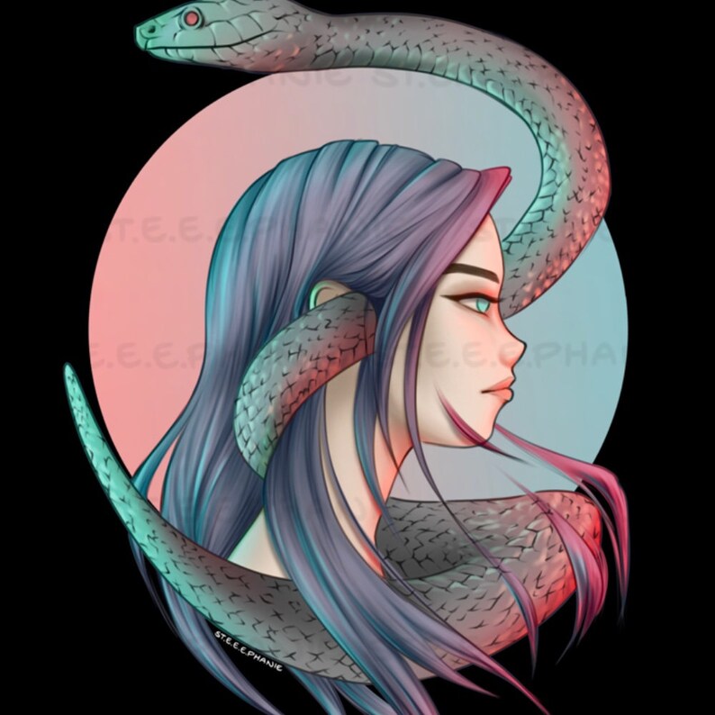 Abstract Snake Drawing DIGITAL DOWNLOAD | Etsy