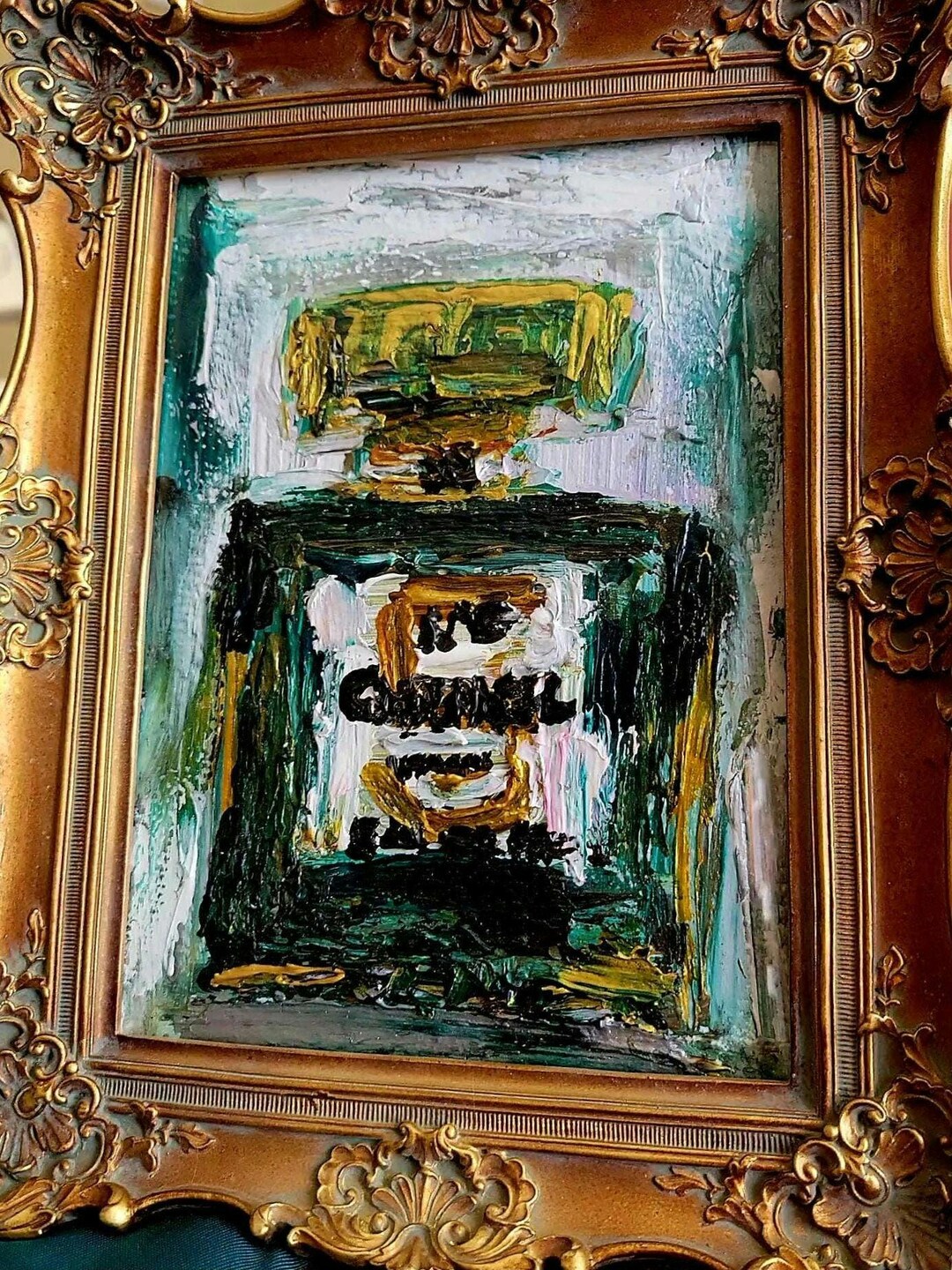 Chic Coco Chanel Paris No5 Teal Inspired Framed Perfume Bottle Painting ...