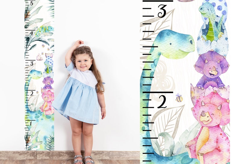 Watercolour Ruler Wall Decal Nursery Growth Chart Height - Etsy