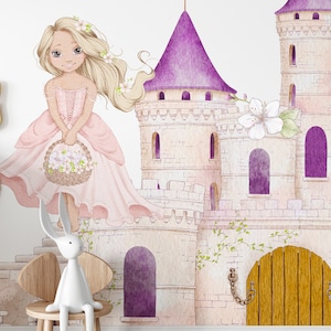Princess Castle Wall Decal / Girls Nursery / Peel and Stick / Wall ...