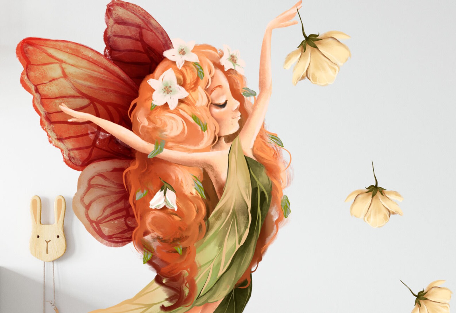 Fairy Wall Decals for Girls Room With Fairy Tree Flowers - Etsy