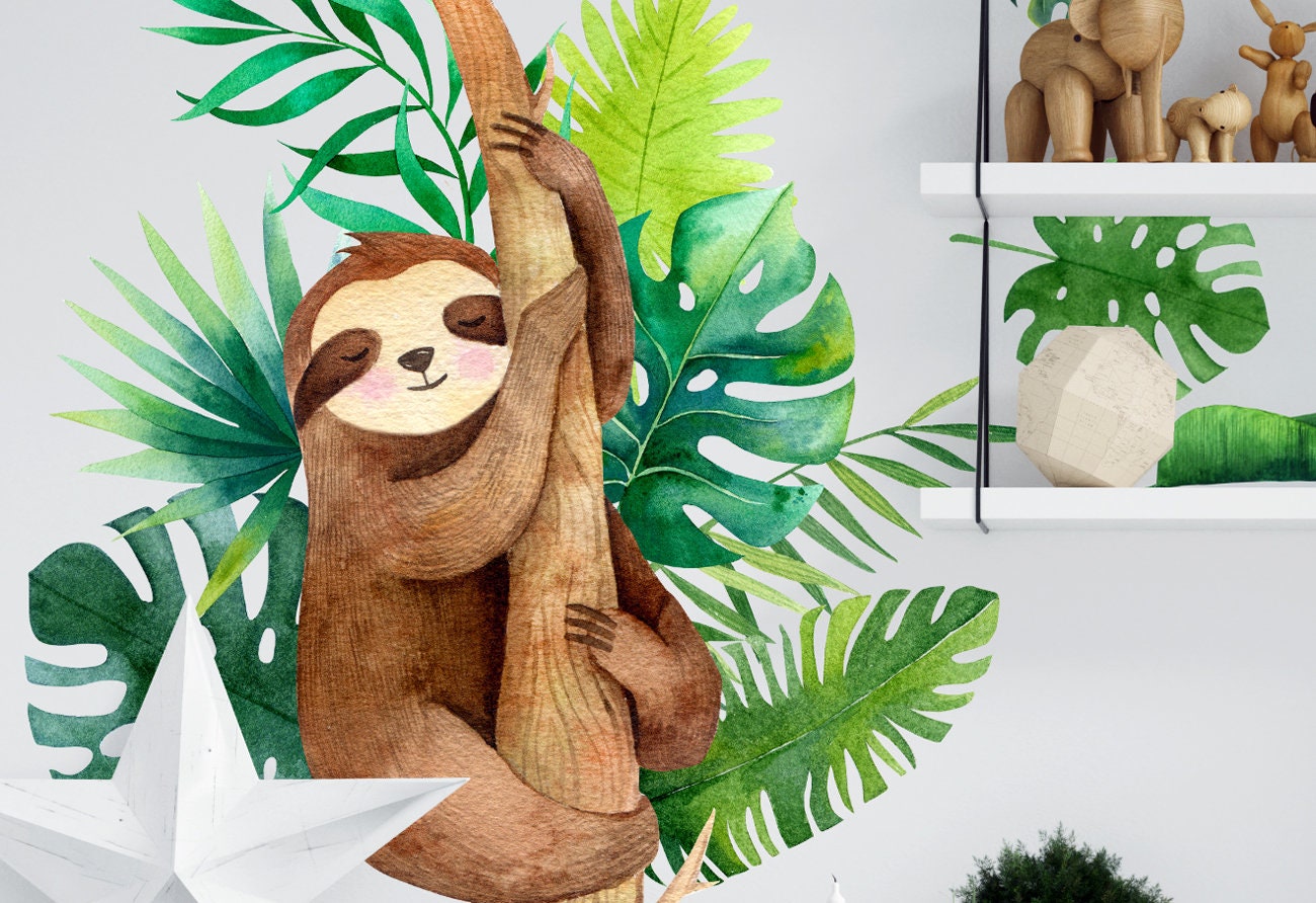 Sloth Wall Decal for Nursery Playroom Girl and Boy Bedroom - Etsy