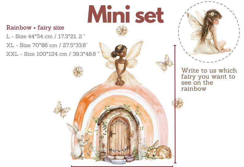 Fairy Wall Sticker - Rainbow Girl's Nursery Decals - Peel and Stick ...