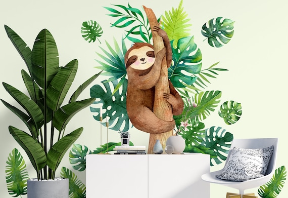 Sloth Wall Decal for Nursery Playroom Girl and Boy Bedroom - Etsy