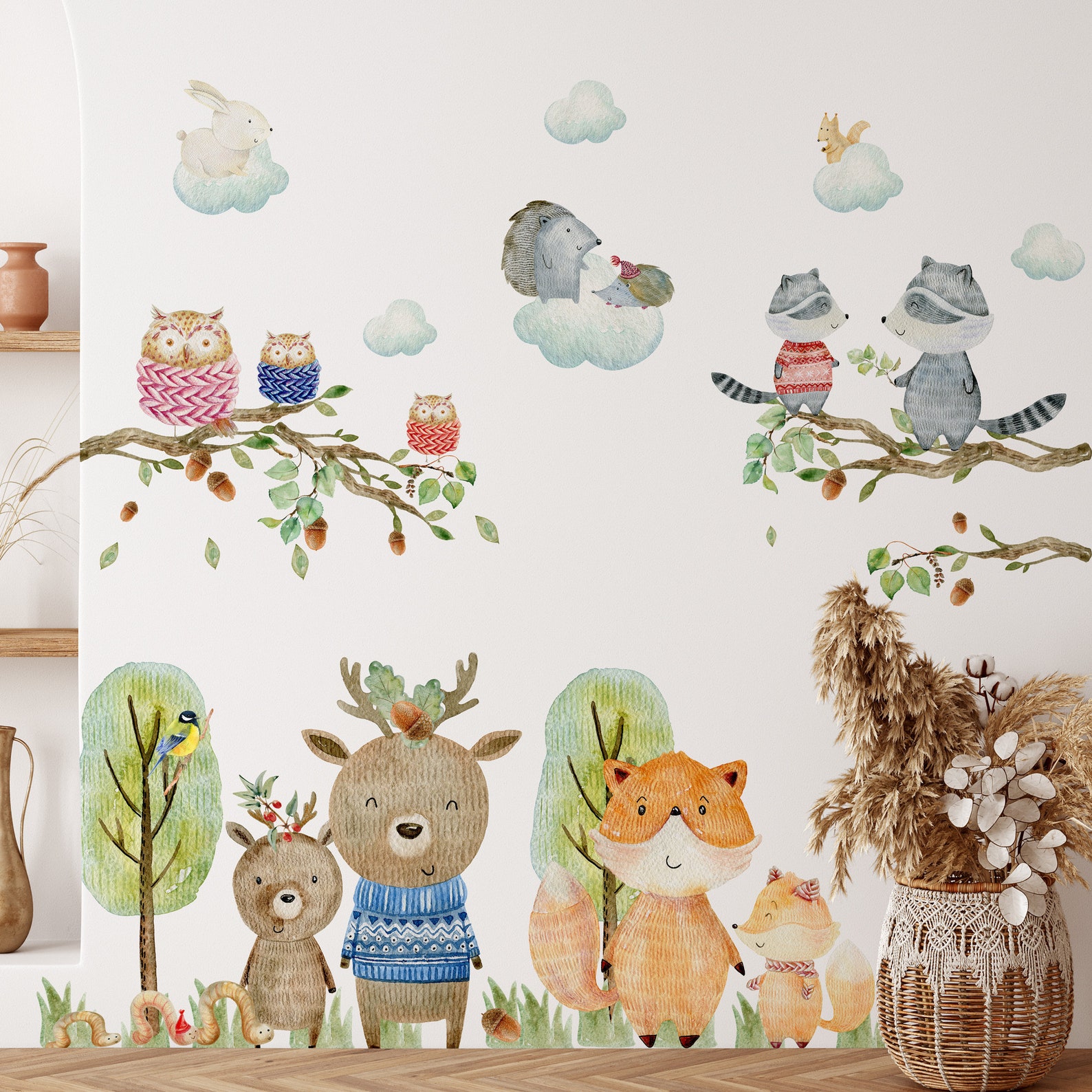 Forest Animal Wall Sticker Nursery Wall Decal Animals - Etsy