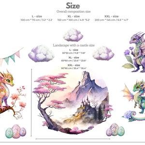 Whimsical Dragons Wall Decals for Kids / Girly Nursery Wall Sticker ...