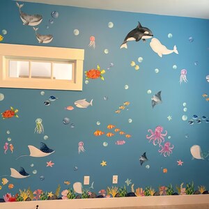 Ocean Animals Wall Decal - Nursery Undersea Wallsticker - Sea Animals ...