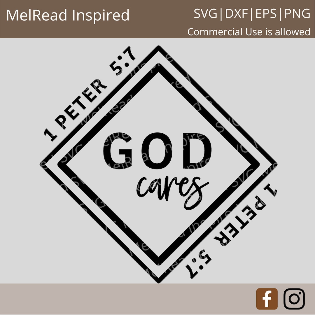 God Cares Svg - God Svg - 1 Peter 5:7 Svg - 1 Peter 5 7 Svg - Bible Svg ...