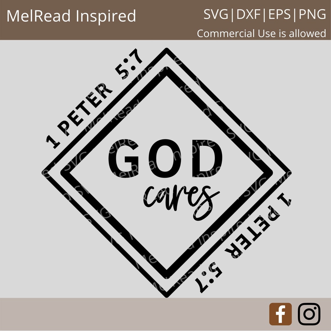 God Cares Svg - God Svg - 1 Peter 5:7 Svg - 1 Peter 5 7 Svg - Bible Svg ...