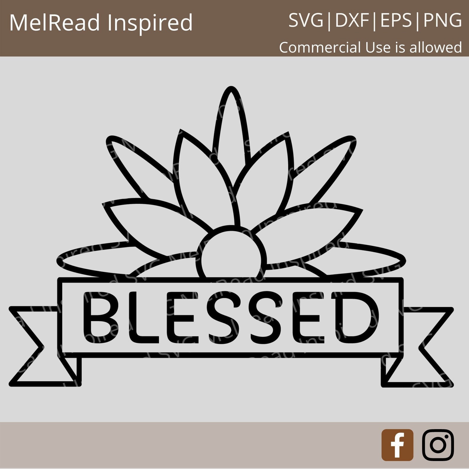 Blessed Svg Blessed Flower Svg Blessed Banner Svg Blessed Floral Banner ...