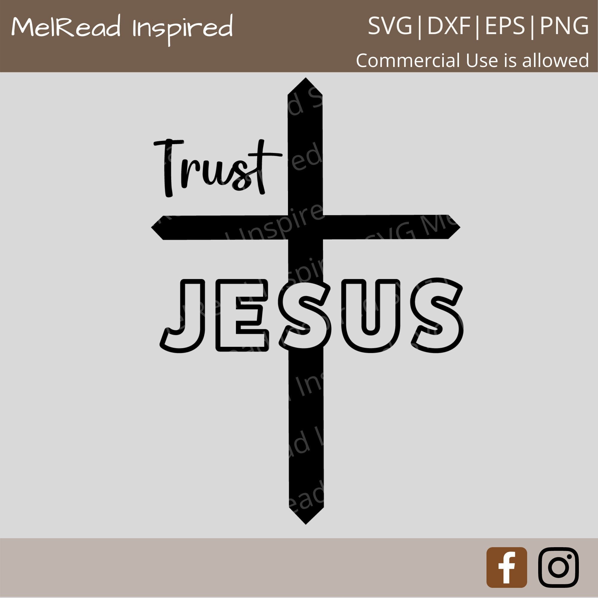 Trust Jesus Svg - Jesus Svg - Cross Svg - Easter Svg - Christian Svg ...