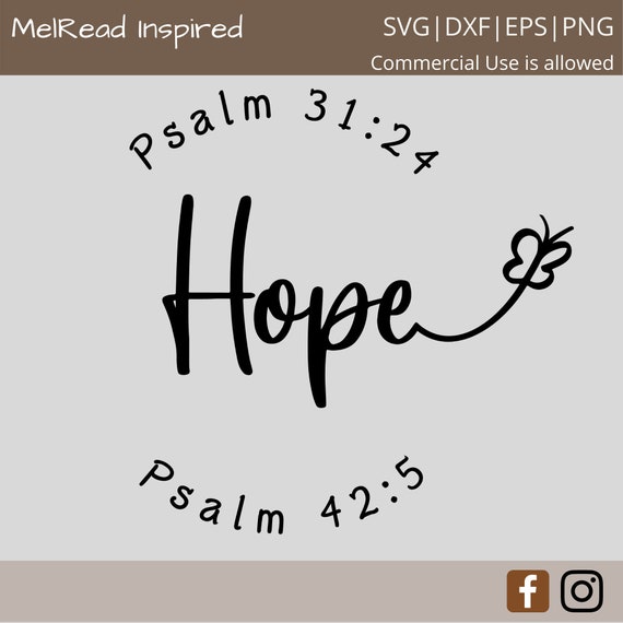 Hope Svg Psalm Svg Scripture Svg Christian Svg | Etsy