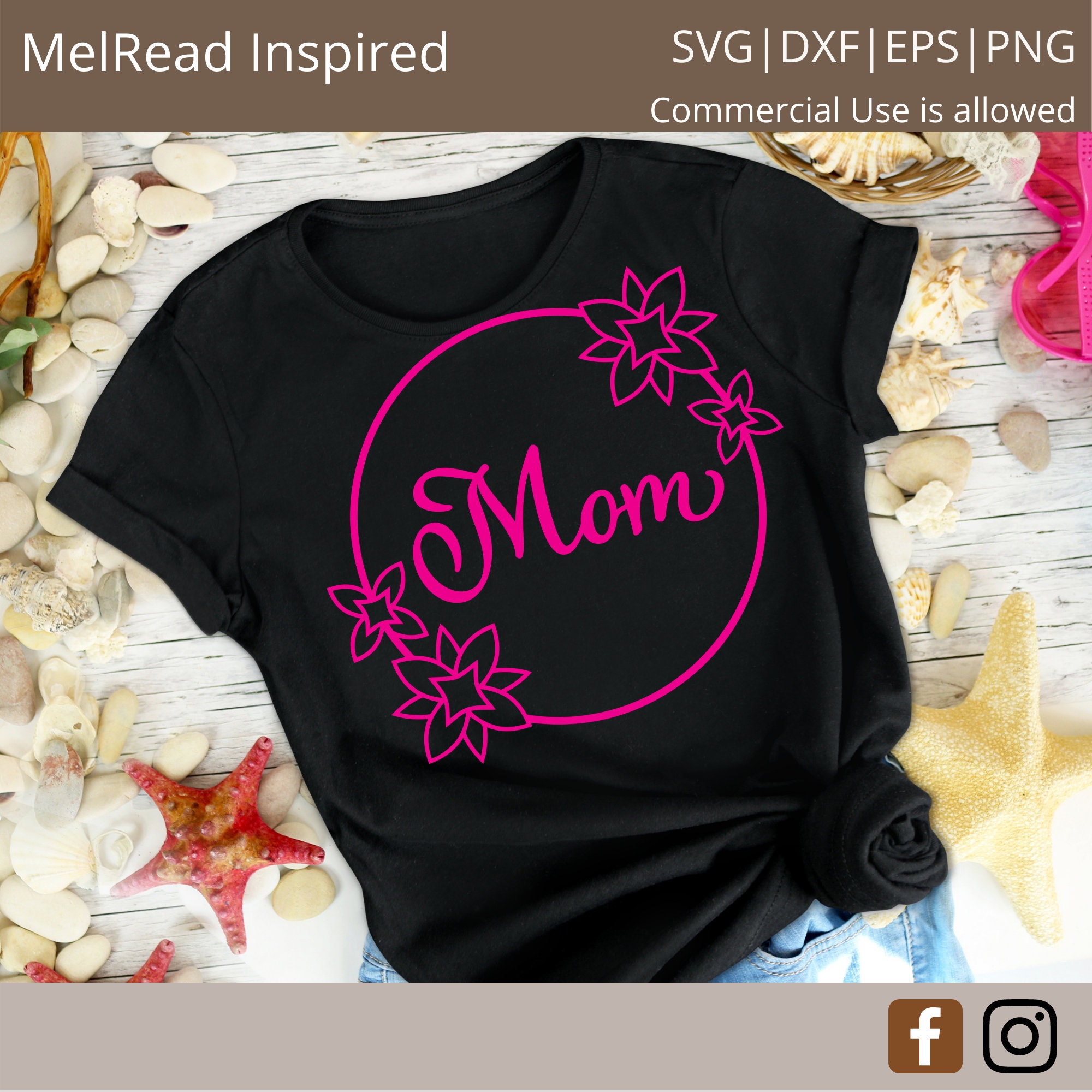 Mom Flower Circle Svg Mom Circle Svg Mom Svg Mother's Day Svg Cricut ...
