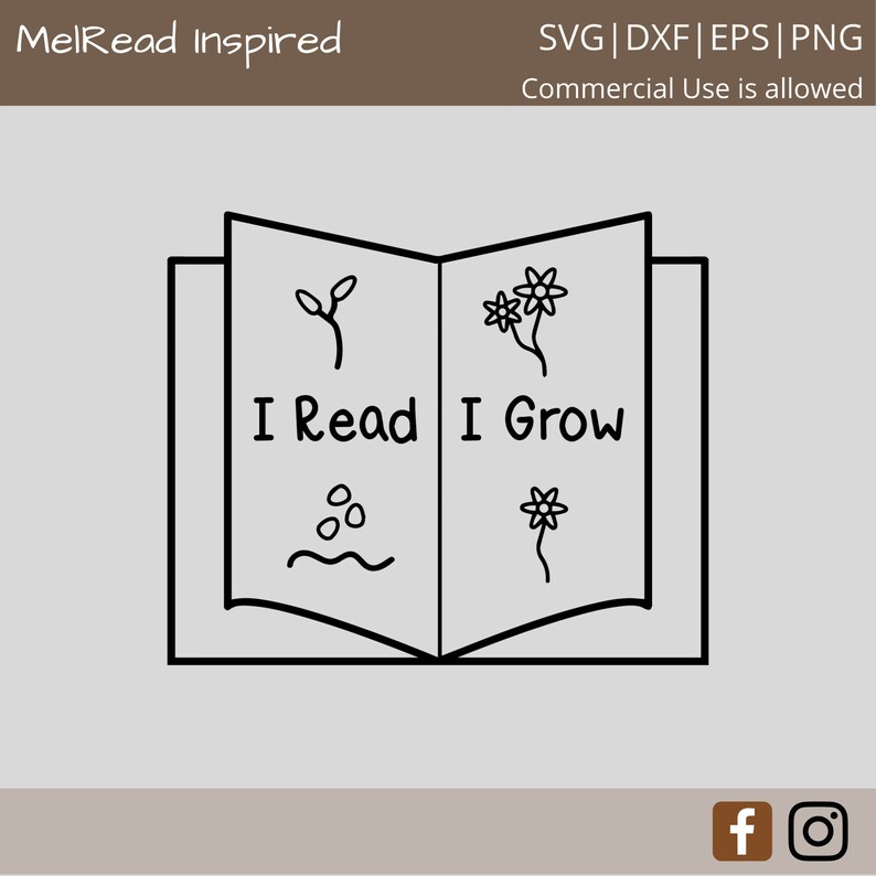 I Read I Grow Svg - Read Svg - Inspirational Svg - Inspirational Quotes ...
