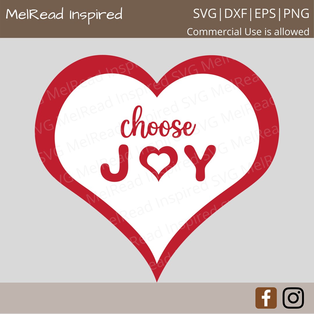 Choose Joy Heart SVG Heart SVG Love SVG Valentines Day Cut File Digital ...