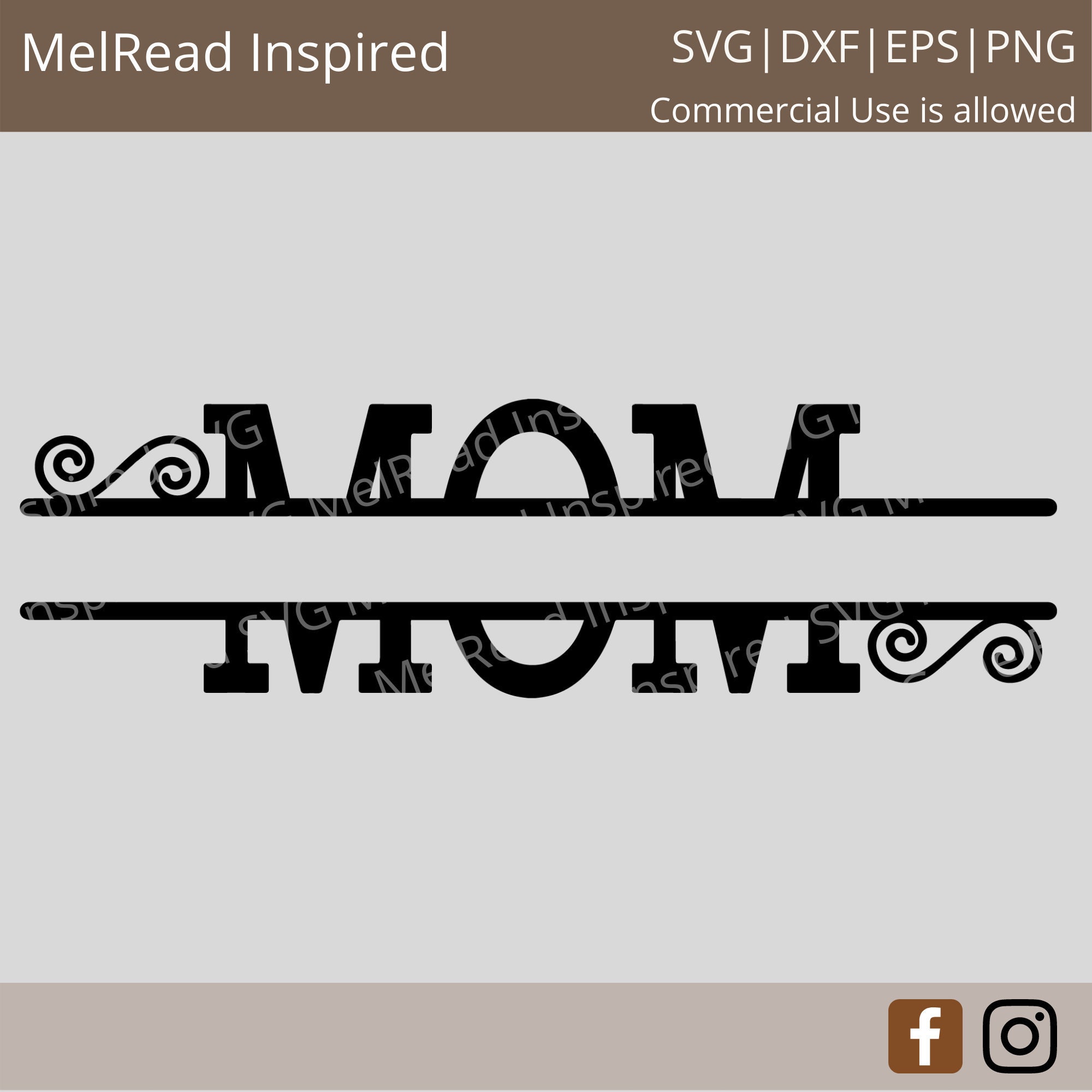 Mom Split Monogram Svg Mom Svg Mother's Day Svg Cricut Cut File ...