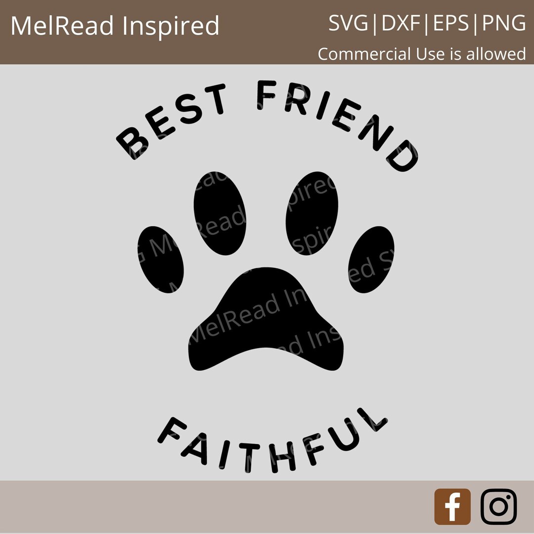 Best Friend Svg - Best Friend Paw Svg - Paw Print Svg - Pet Svg - Dog ...