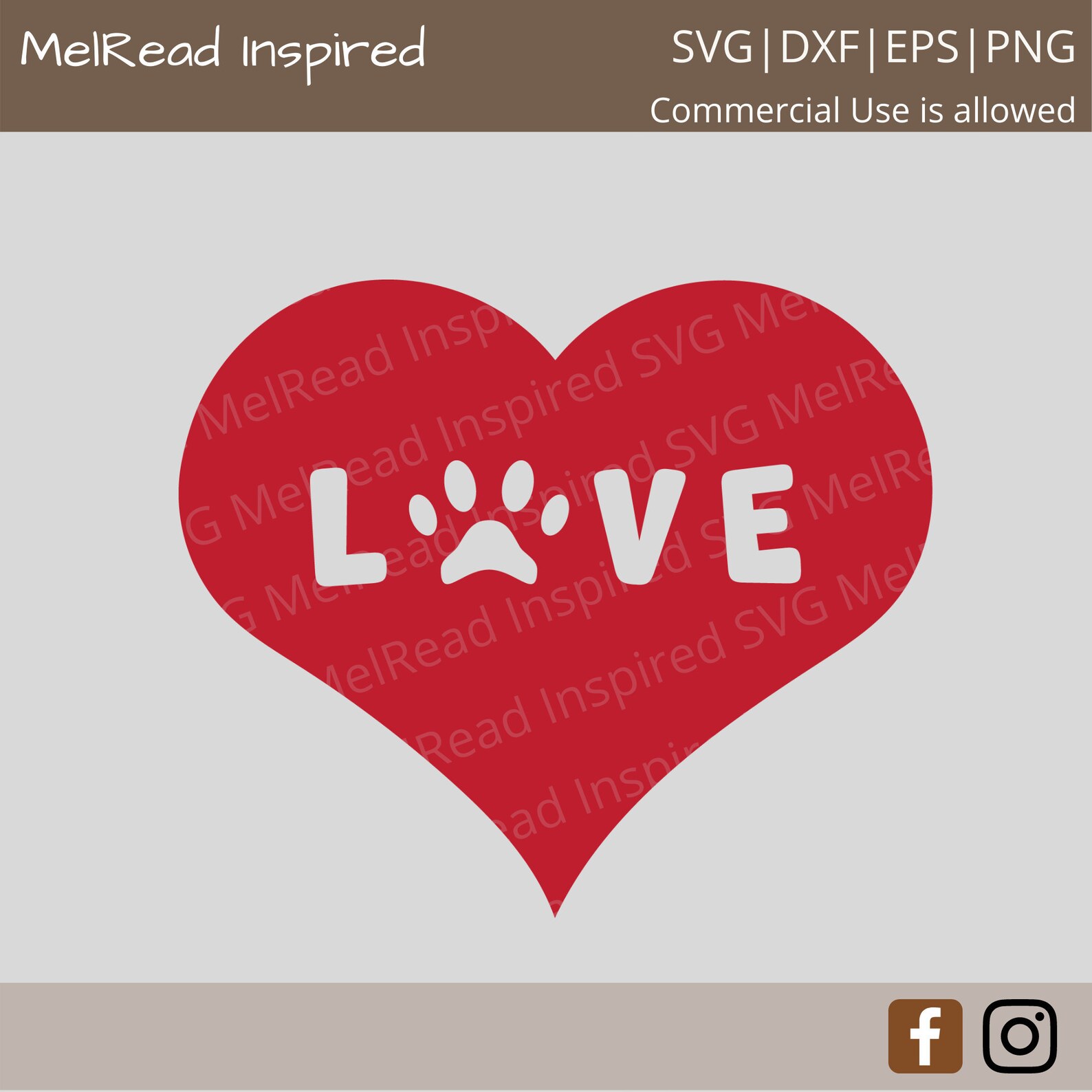 Love Paw Print Svg - Dog Paw Svg - Paw Print Svg - Cut File - Digital ...