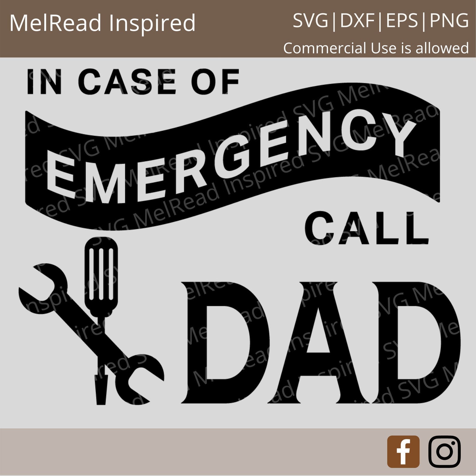 In Case of Emergency Call Dad Svg Call Dad Svg Dad Svg Father's Day Svg ...