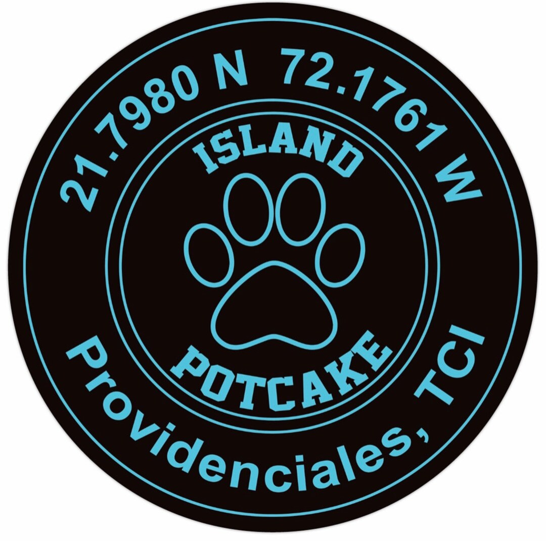 Set of 2! Round Turks and Caicos / Potcake Sticker (black) - Etsy