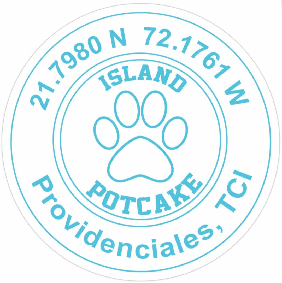 Set of 2! Round Turks and Caicos / Potcake Sticker (white) - Etsy
