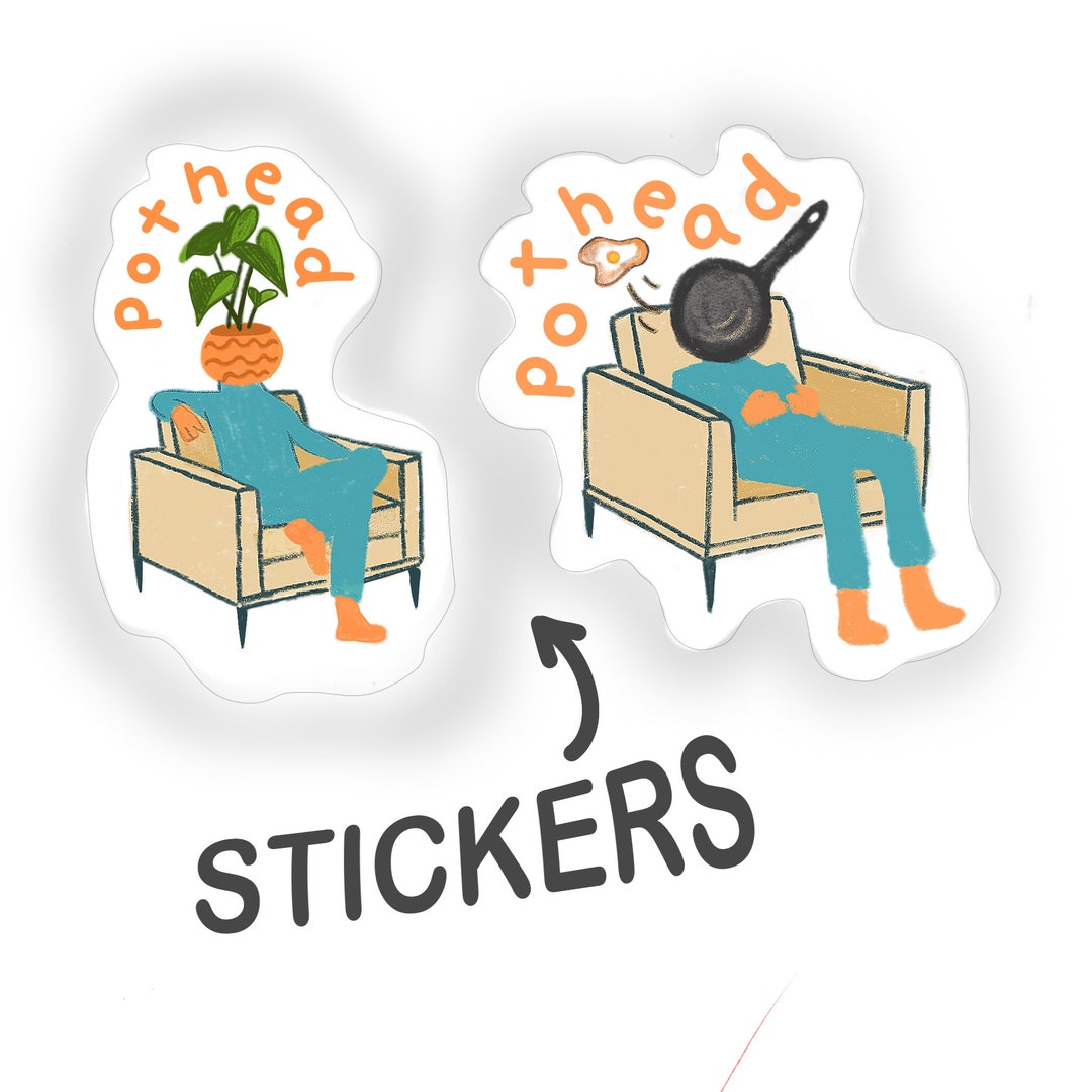 Trendy Pothead Stickers. Cooking or Plant Stickers That Are Waterproof ...