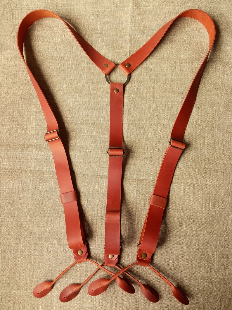 Leather Suspenders With Ring, Adjustable Braces for Men - Etsy