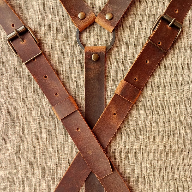 Leather Suspenders - Etsy