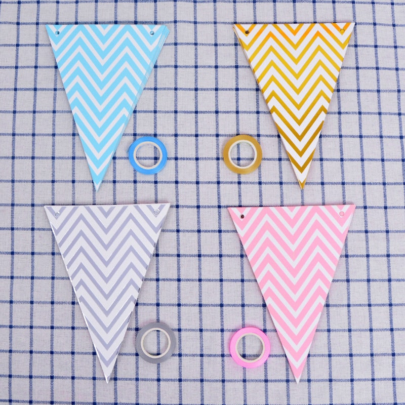 Happy Birthday Banner, Triangle Banner Decor, Birthday Party Banner ...