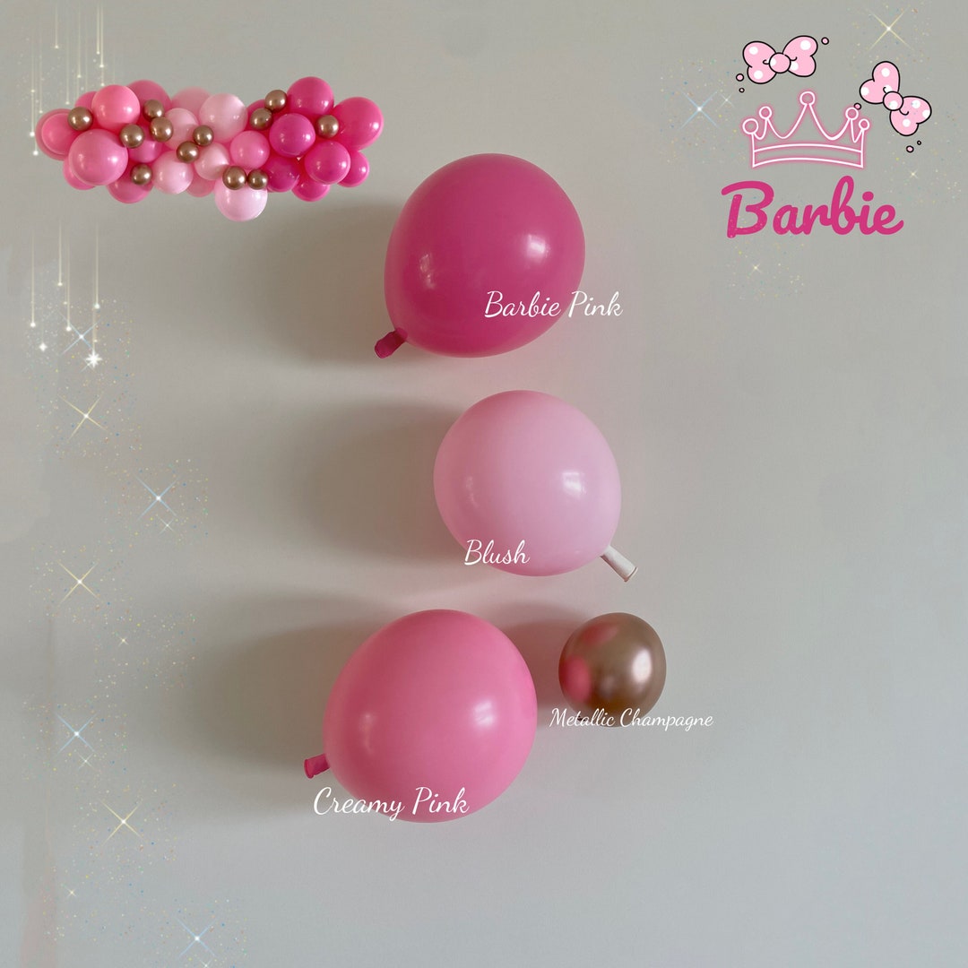 Barbie Color Balloon Garland Arch Kit, DIY Double Stuffed Balloon ...