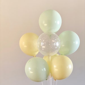 Pastel Yellow Green Double Layer Colors Balloon Set, Creamy Green ...