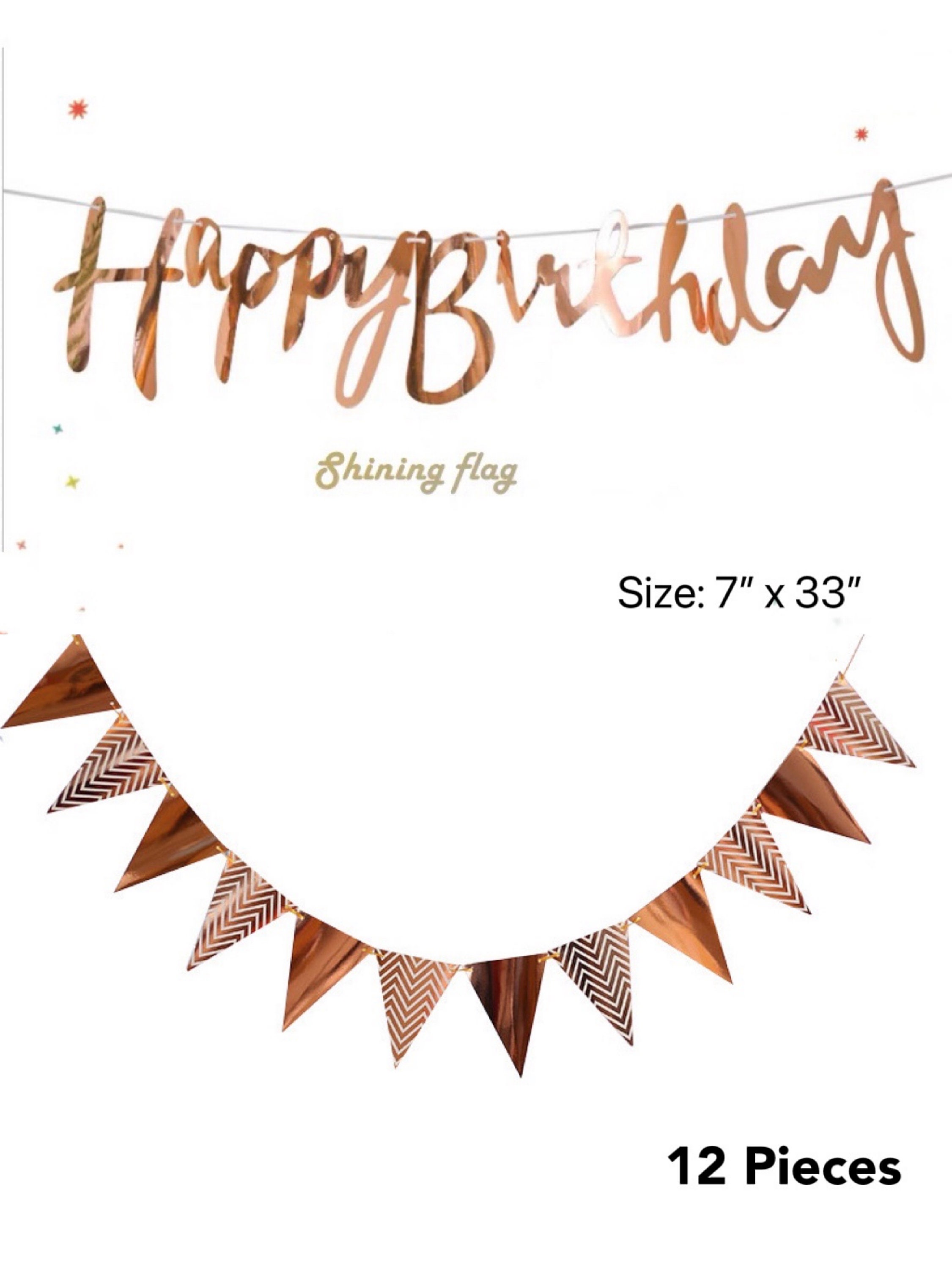 Happy Birthday Banner, Triangle Banner Decor, Birthday Party Banner ...