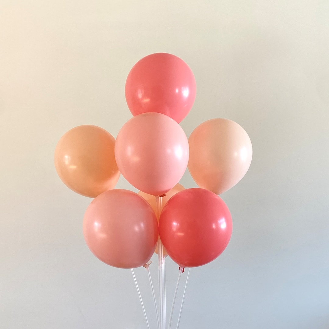 Sweet Peach Coral Double Layer Balloons Set, Peach Coral Theme Party ...