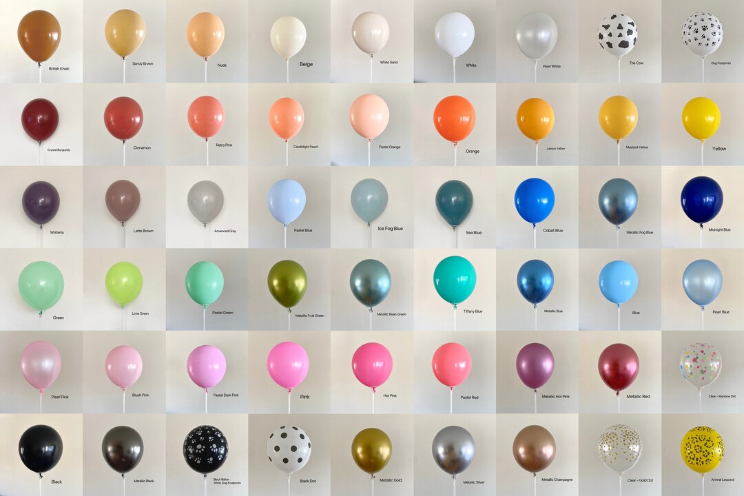12" Latex Color Balloon, Custom Color Balloon, Choose Your Color ...