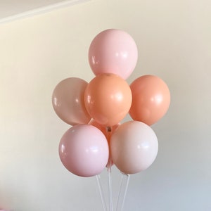 Matte Pastel Candy Pink Peach Double Stuffed Set Balloons for Birthday ...