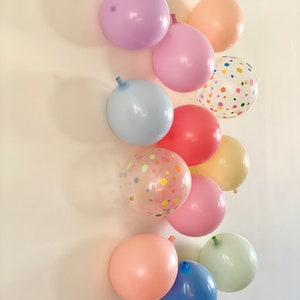 Pastel Rainbow Double Stuffed Balloons for Birthday Party, Colorful ...