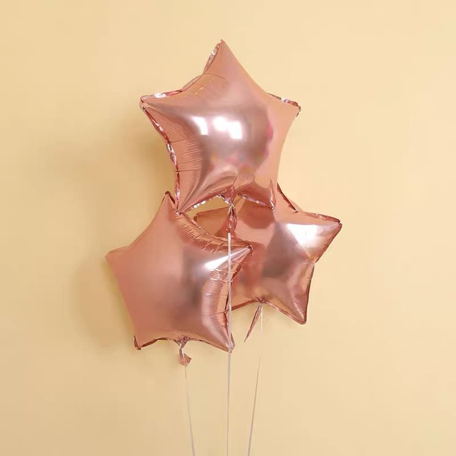 18in Rose Gold Heart Shape Balloons, Star Shape Balloons, Party ...