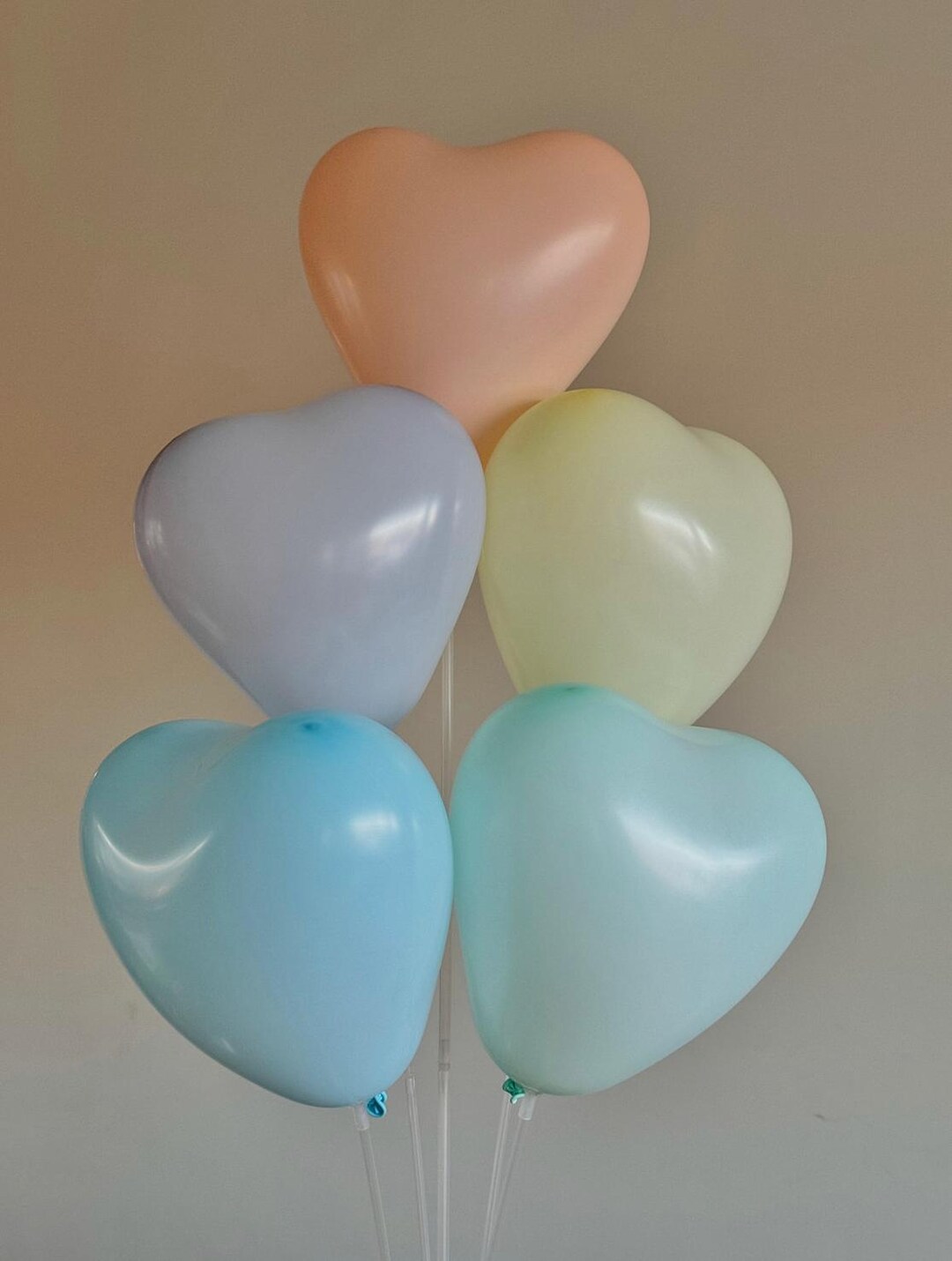 Valentine's Day Decor Balloon, Pastel Color Heart Shaped Balloons ...