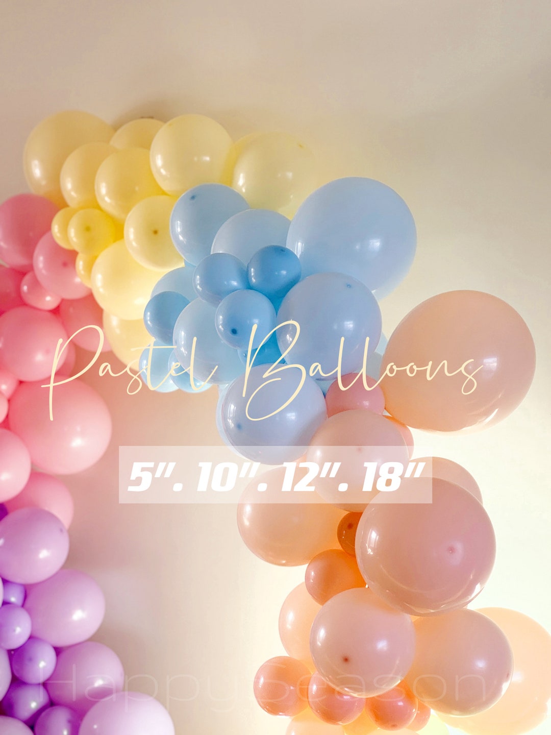 Pastel Rainbow Balloon, Pastel DIY Balloon Garland Arch, Unicorn ...
