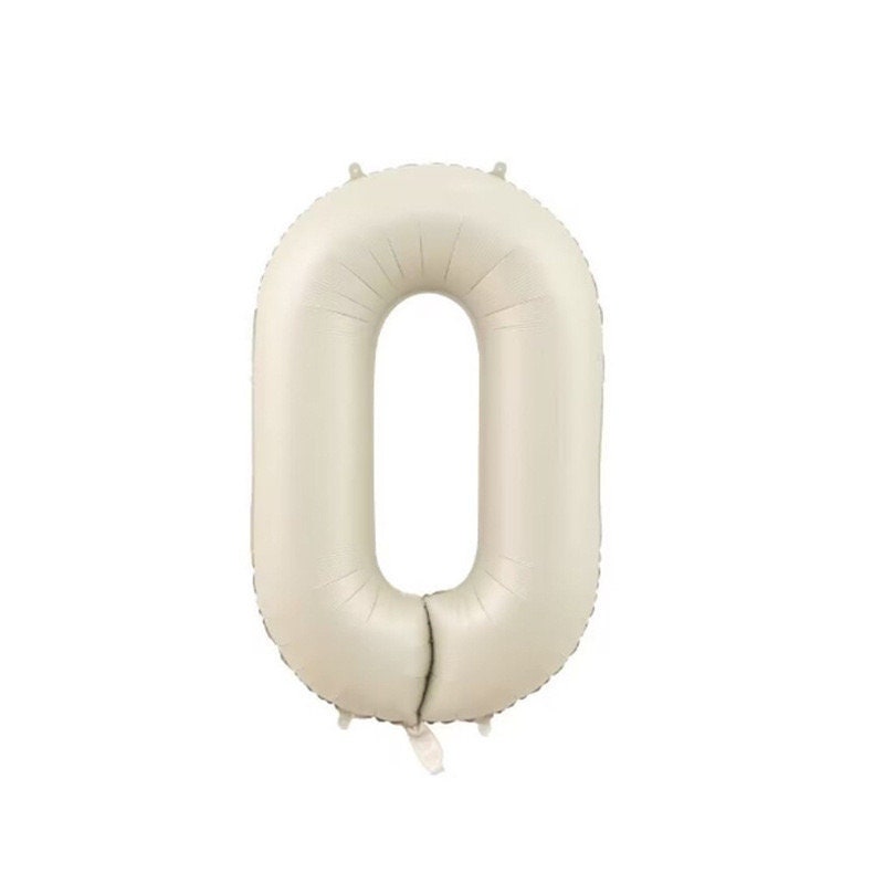 40 Inch White Sand Jumbo Balloon, Giant Cream Number Balloon, Beige ...
