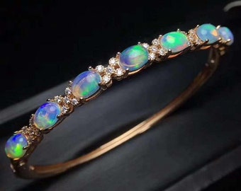 Opal Bangle Bracelet | Etsy