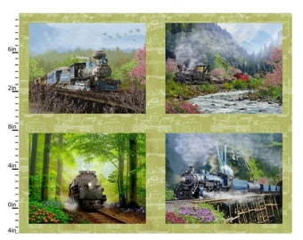 Train Panel Fabric - Etsy