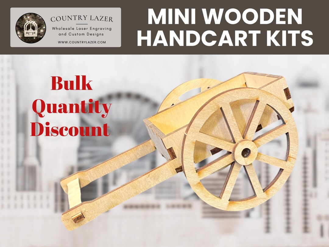 DIY Minature Baltic Birch Wooden Handcart Display Kit, - Etsy