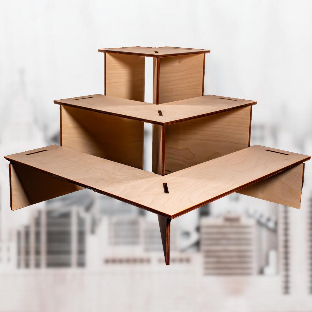 Wooden Retail Display Stand Kit: Craft Show Market Fixture, Reversable ...