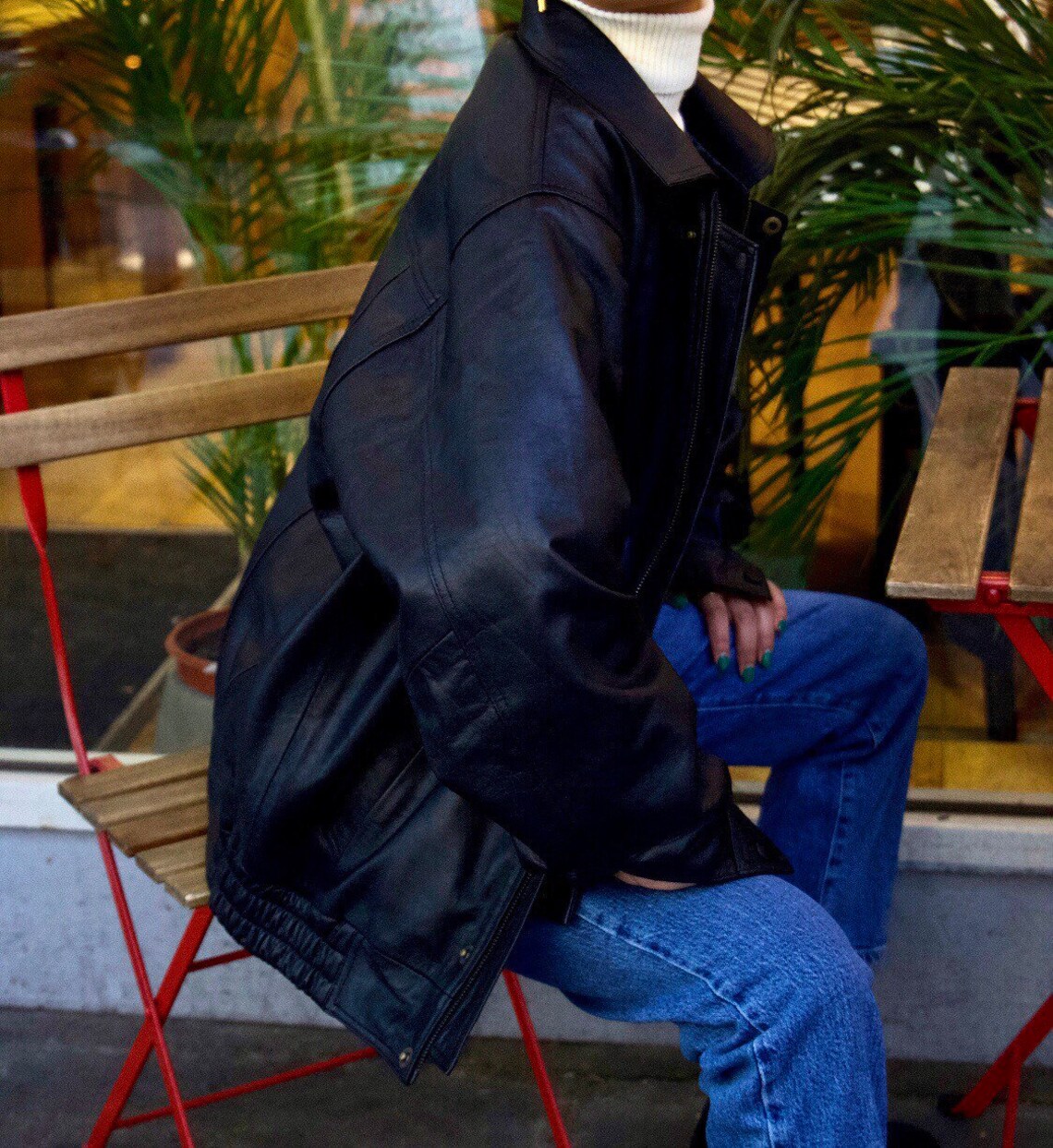 90s Retro Jacket Vintage Leather Jacket Oversized Leather - Etsy